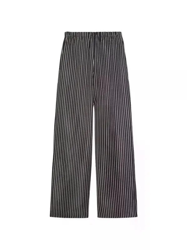 Maria Mcmanus Pinstriped Wide Leg Trousers - Black