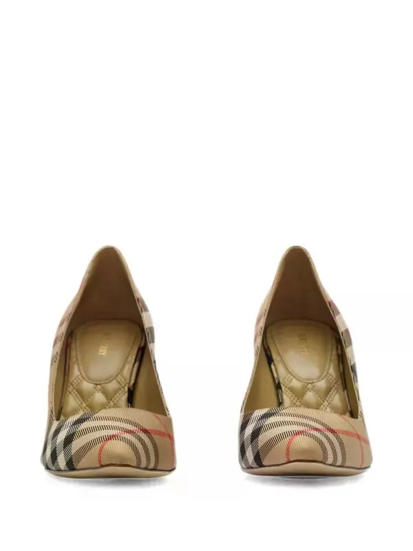 Burberry Check Pattern Pointed Toe Stiletto Pumps