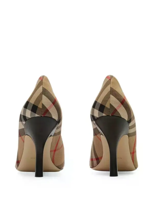 Burberry Check Pattern Pointed Toe Stiletto Pumps