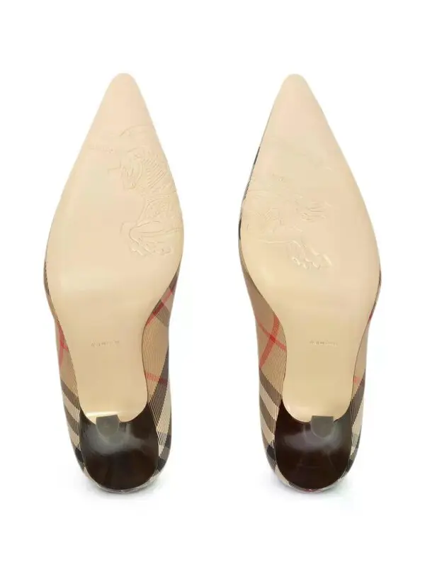 Burberry Check Pattern Pointed Toe Stiletto Pumps