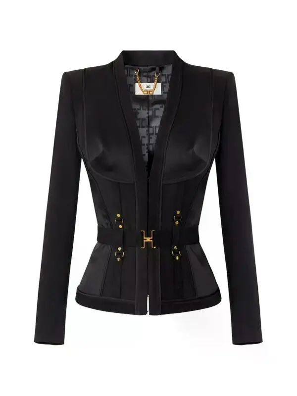 Elisabetta Franchi Belted Panelled Blazer