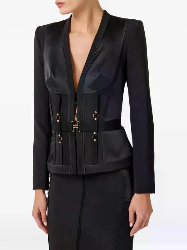 Elisabetta Franchi Belted Panelled Blazer
