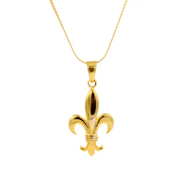 1610ISTANBUL Plated Fleur De Lis Pendant Necklace