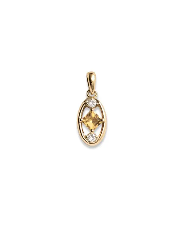 INARI JEWELLERY Portrait Citrine And Topaz Pendant Charm - Orange