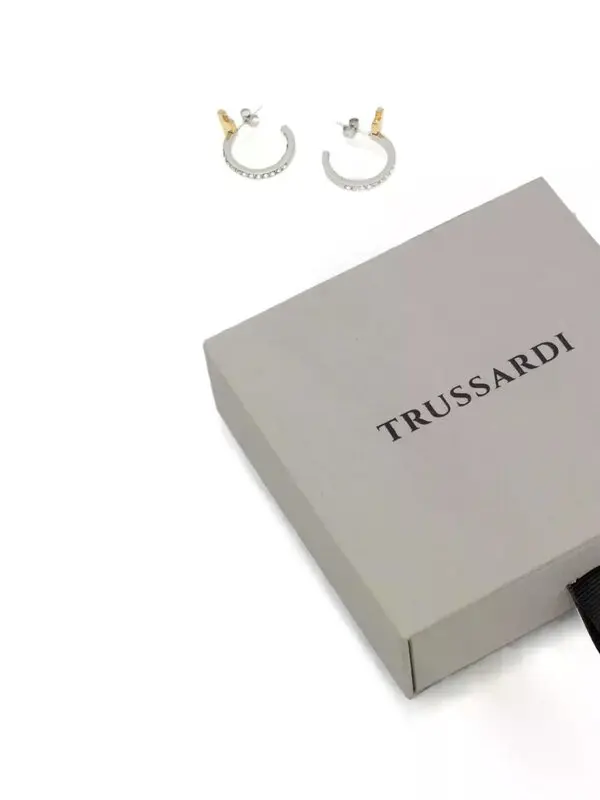 TRUSSARDI T-logo Hoop Earrings - Silver
