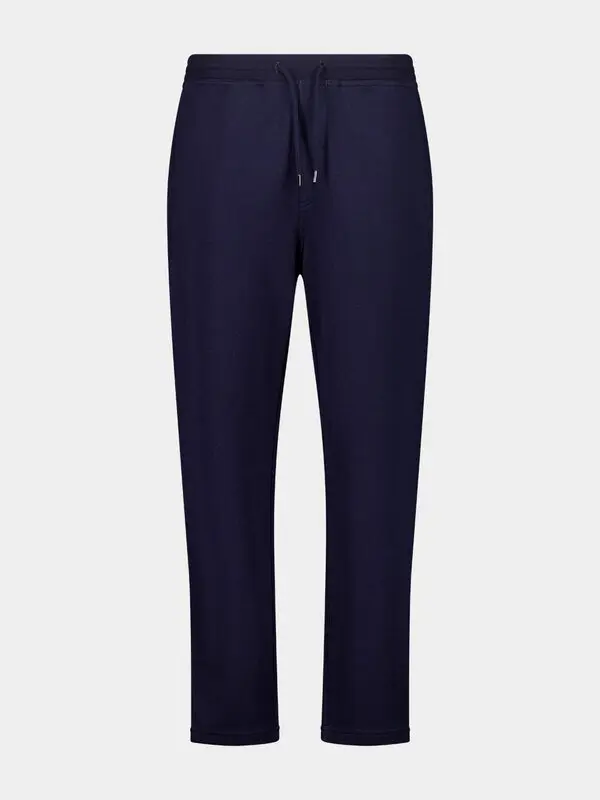 Brunello Cucinelli Navy Casual Fit Cotton Pants