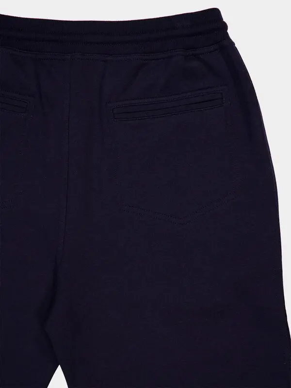 Brunello Cucinelli Navy Casual Fit Cotton Pants