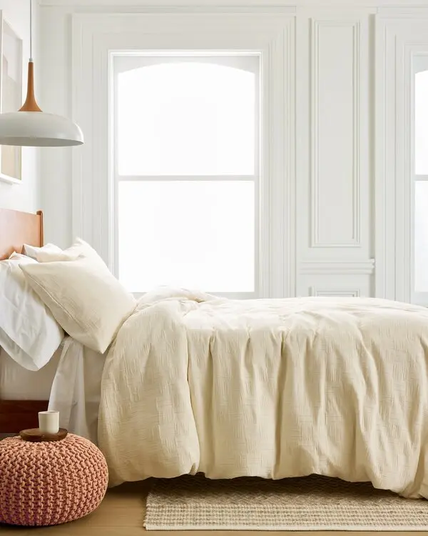 Quince Checkered Matelasse Duvet Cover