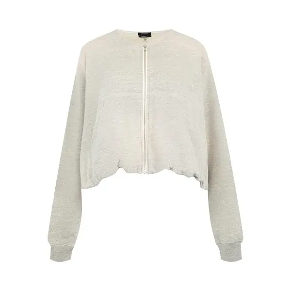 R13 Zip-up Crewneck With Balloon Sleeves