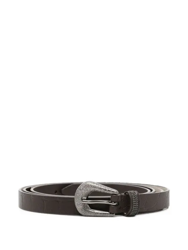 Brunello Cucinelli Leather Belt With Embellishments