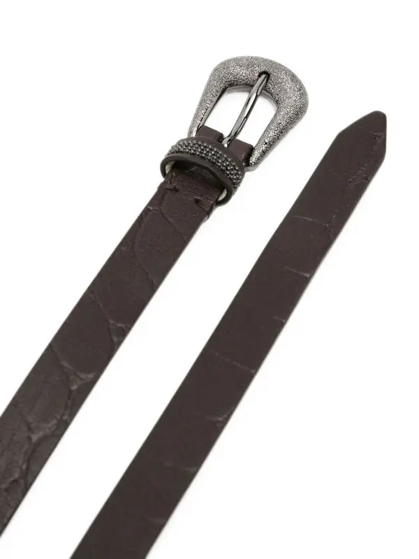 Brunello Cucinelli Leather Belt With Embellishments