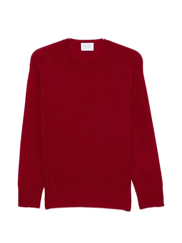 BEYOU Cashmere Crewneck Sweater - Red