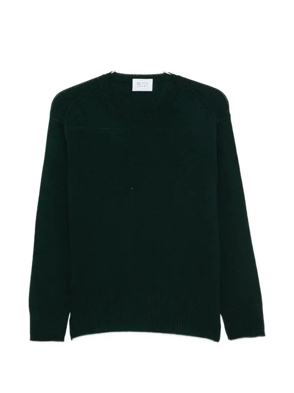 BEYOU Cashmere Crewneck Sweater - Green