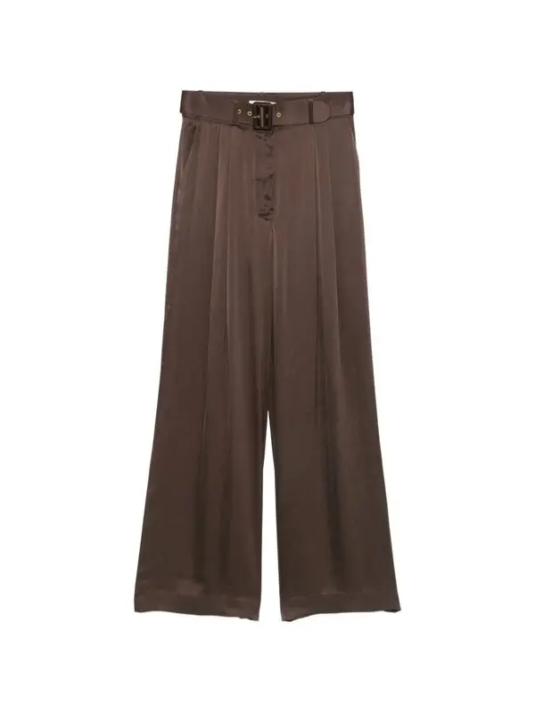 Zimmermann Silk Tuck Trousers - Brown