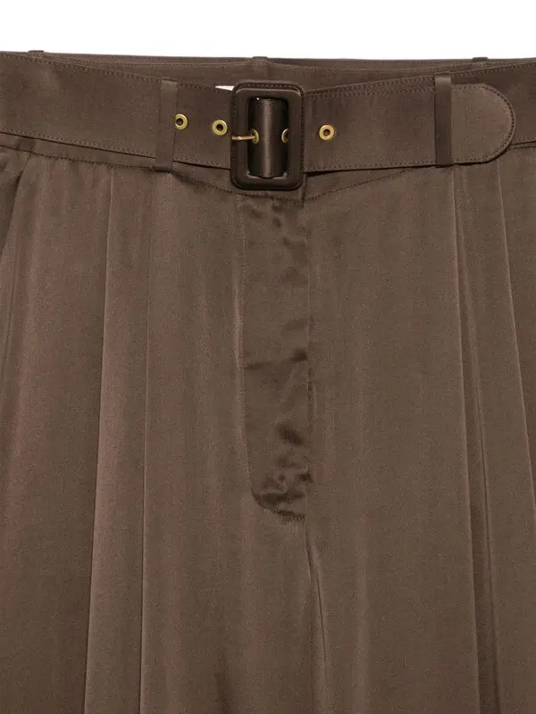 Zimmermann Silk Tuck Trousers - Brown