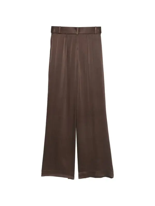 Zimmermann Silk Tuck Trousers - Brown