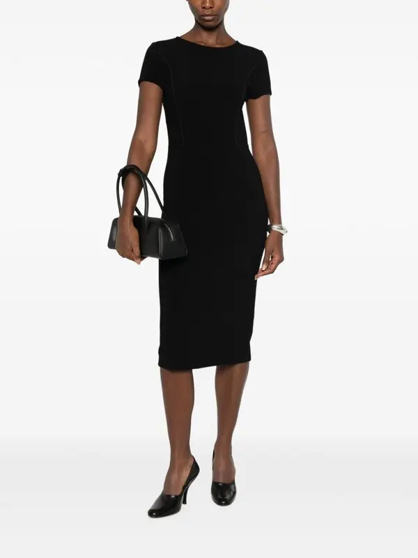 Emporio Armani Midi Dress With Short Sleeves
