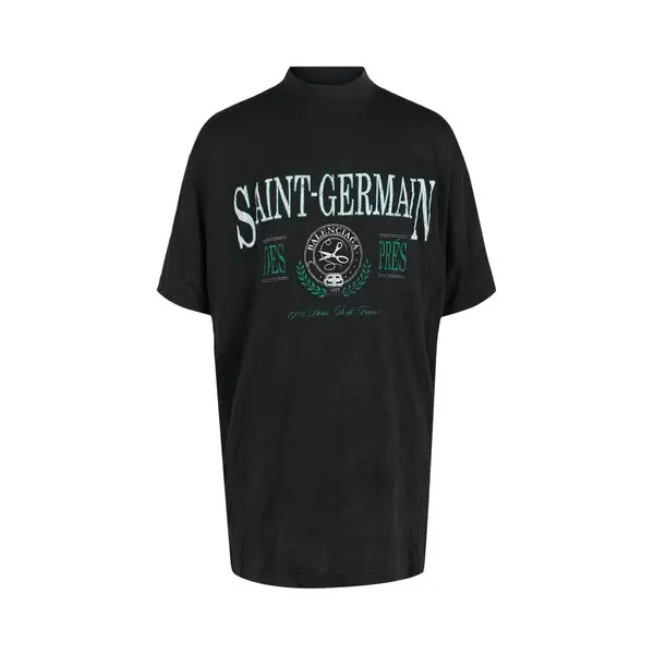 Balenciaga Saint-germain Wrinkled Oversized T-shirt 'navy