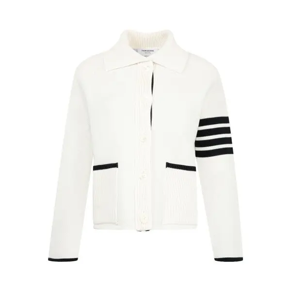 Thom Browne Double Face Pique Stitch Polo Collar Jacket