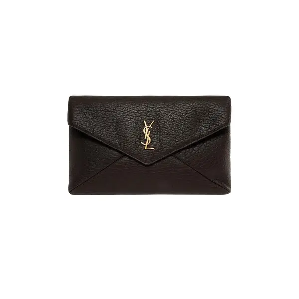 Saint Laurent Cassandre Envelope Pouch 'chocolate Noir