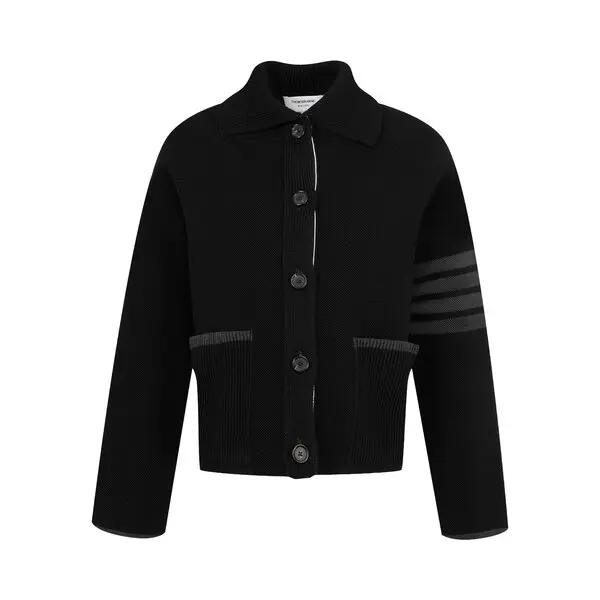 Thom Browne Double Face Pique Stitch Polo Collar Jacket