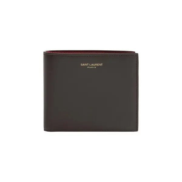 Saint Laurent Soho Calfskin Bifold Wallet 'chocolate Noir/jerts