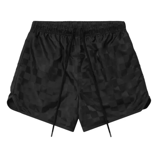 Fear Of God Nylon Checkered Gym Short - Black