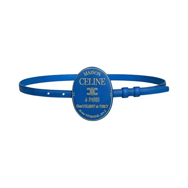 Celine Belt With Oval Medallion - Blue