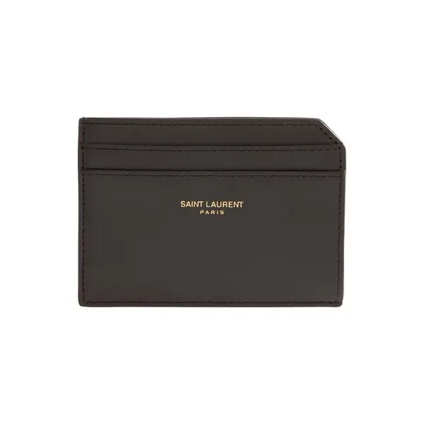 Saint Laurent Open Card Case 'chocolate Noir/jerts - Brown
