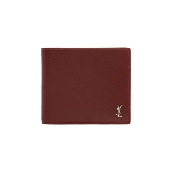 Saint Laurent Leather Wallet 'bordeaux - Red