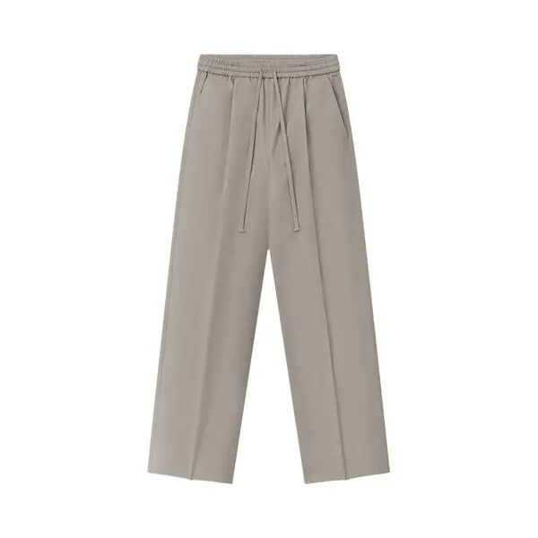 Fear Of God Silk Blend Pleat Front Drawstring Pant - Grey