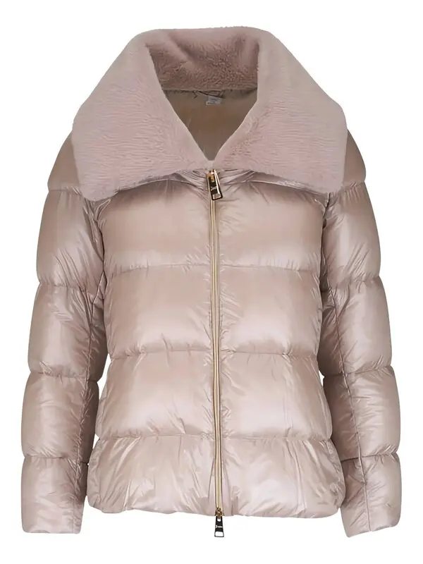 Herno Quilted Puffer Coat With Fur Trim