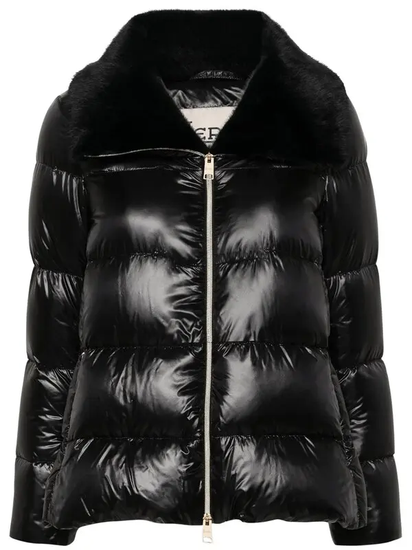 Herno Quilted Down Coat With Fur Trim