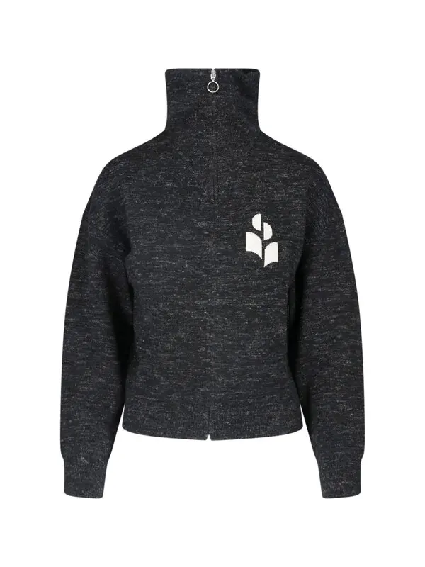 MARANT ETOILE Mock Neck Half-zip Sweater