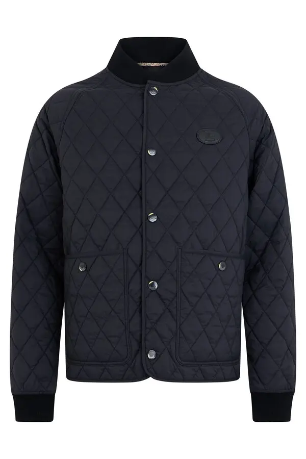 Burberry Quilted Jacket With Button Front And Ribbed Cuffs
