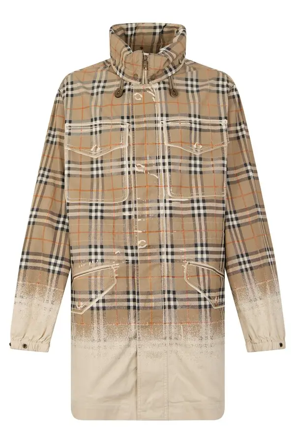 Burberry Checkered Cotton Long Sleeve Windbreaker Jacket