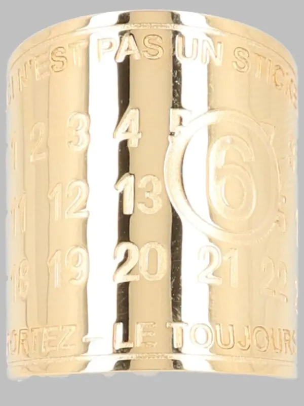 MAISON MARGIELA Numeric Embellished Statement Ring - Gold