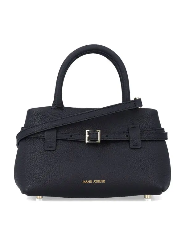 Manu Atelier Pebbled Leather Top Handle Satchel