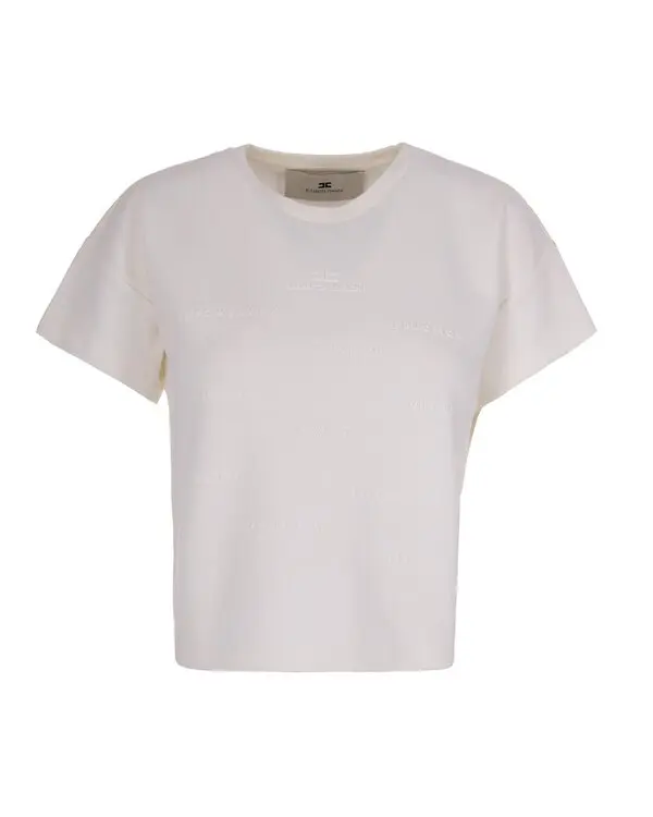 Elisabetta Franchi Embossed Logo Short-sleeve T-shirt