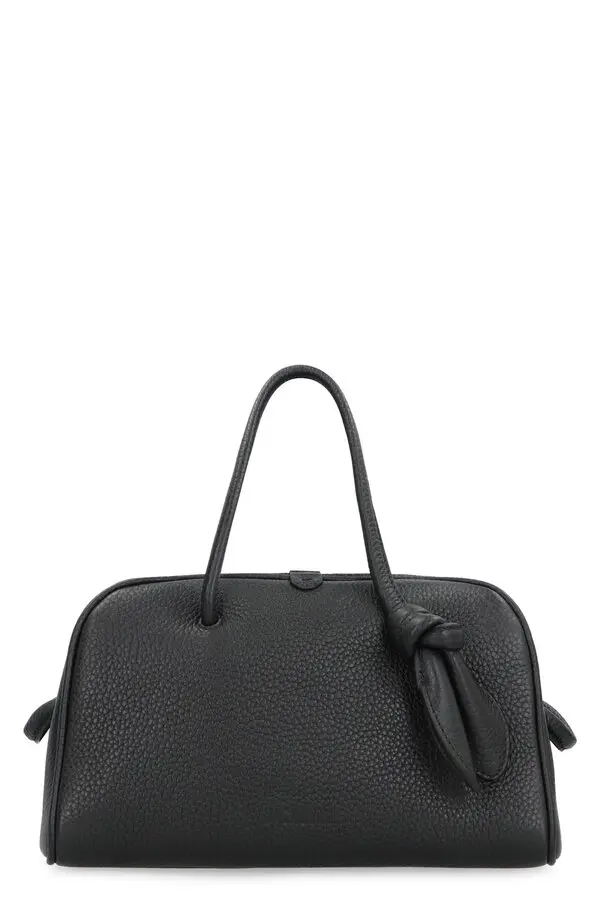Jacquemus Le Petit Turismo Mini Crushed Leather Tote Bag - Black