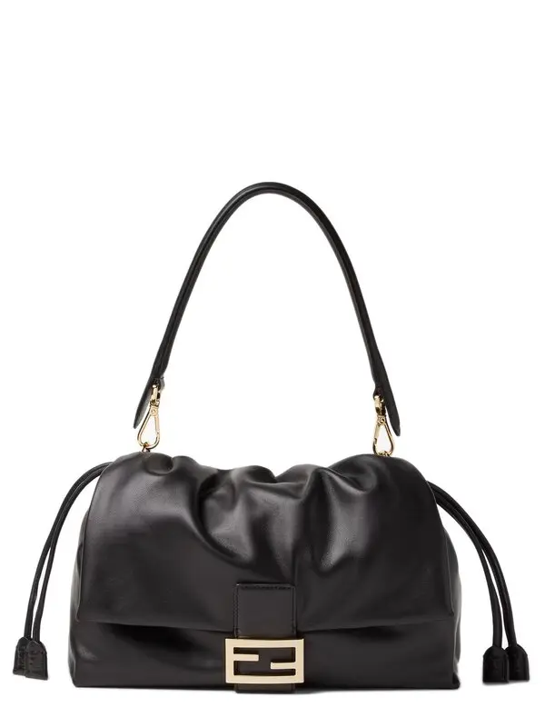 Fendi Baguette Soft Leather Mini Shoulder Bag - Nero