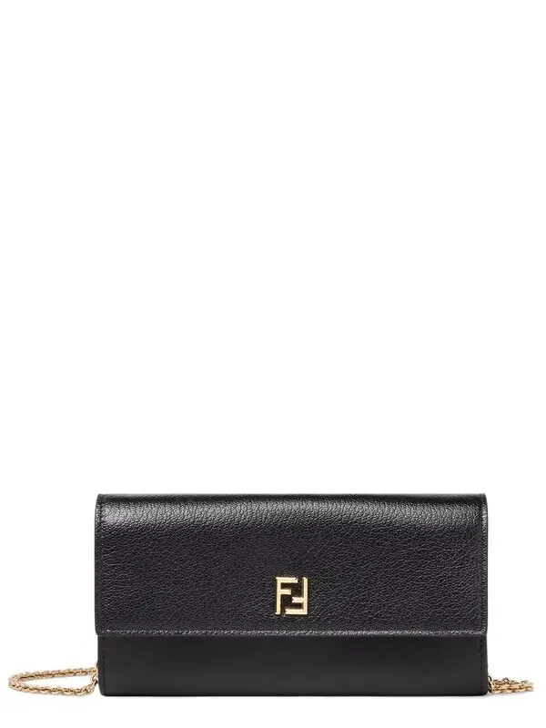 Fendi Chain Continental Mini Wallet - Nero
