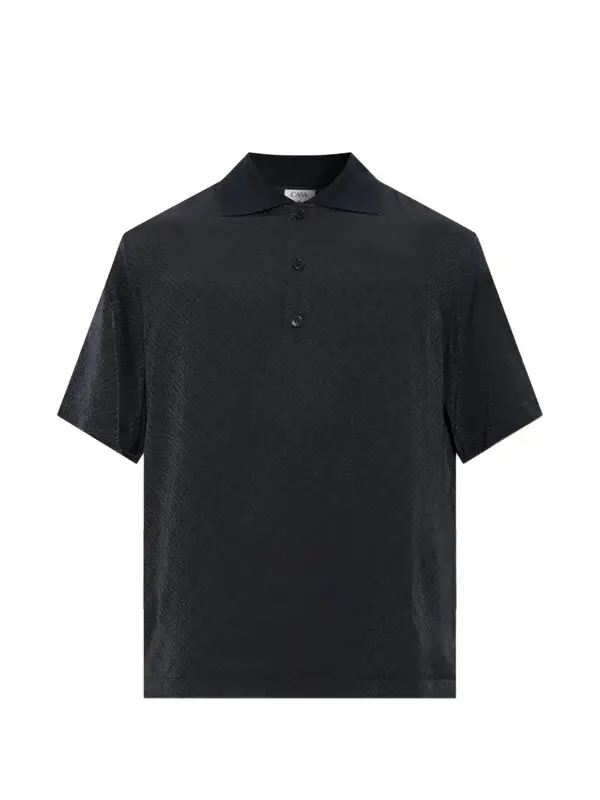 Casablanca Knit Collar Short Sleeve Polo For - Darknavy