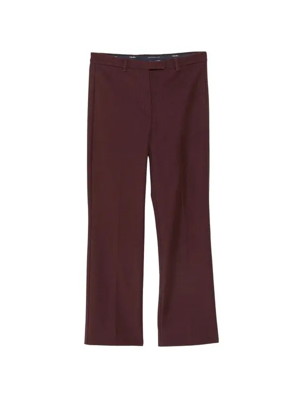 Max Mara High-waist Wide-leg Trousers With Center Pleat - Red