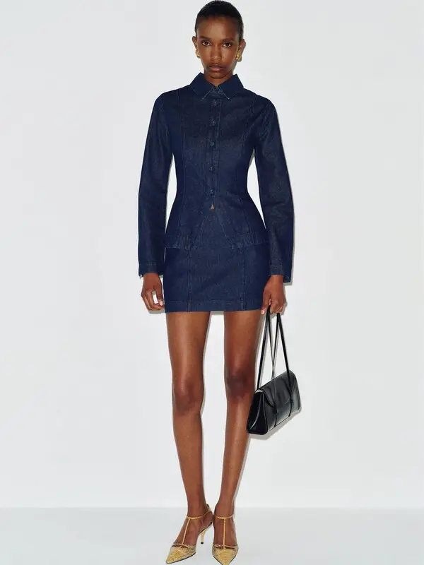 REFORMATION Chloe Denim Two Piece Set