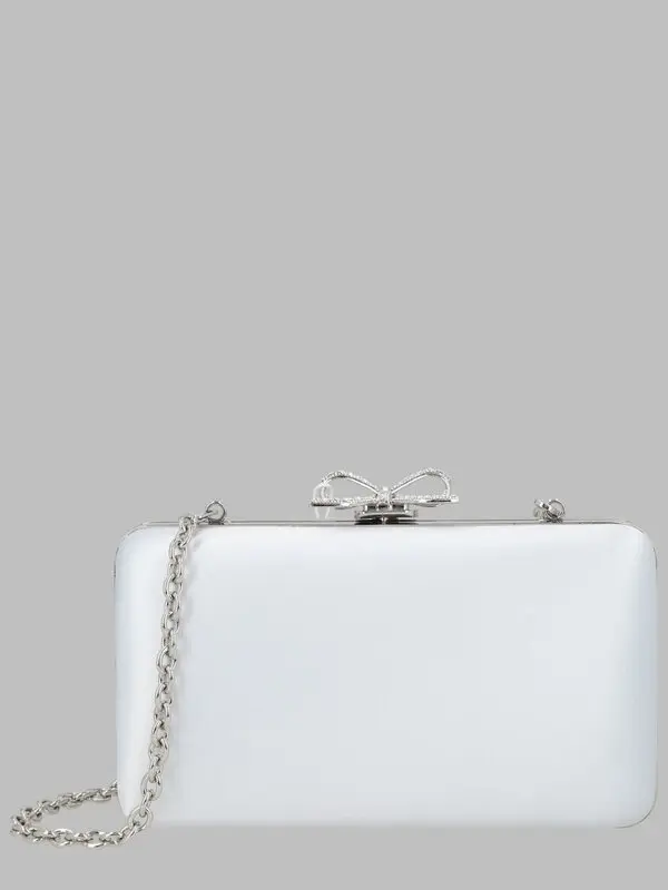 SELF-PORTRAIT Bow Clasp Clutch With Chain Strap