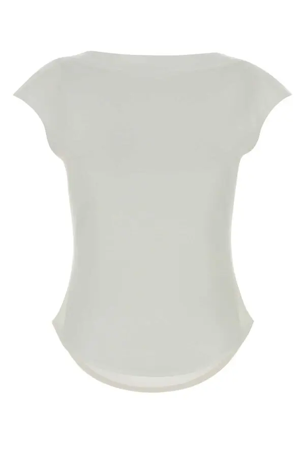 Alaïa High Neck T-shirt Top With Overlay