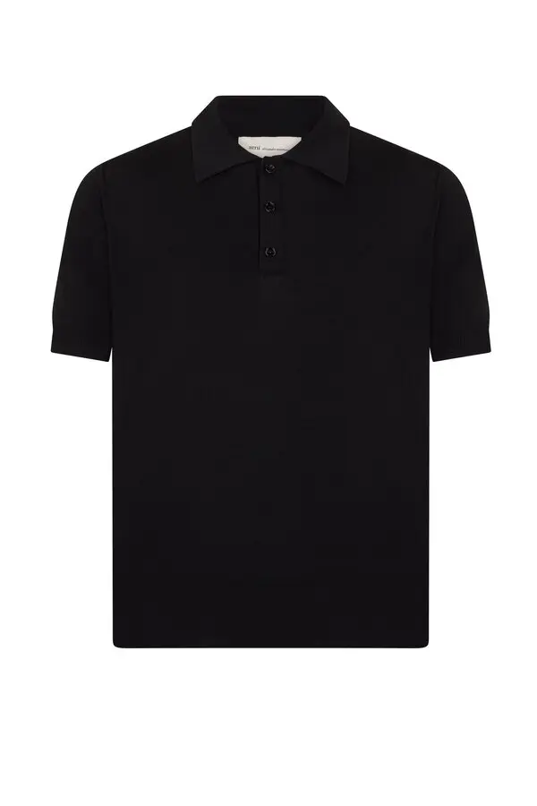 AMI Paris Short-sleeved Polo Shirt With Three-button Placket