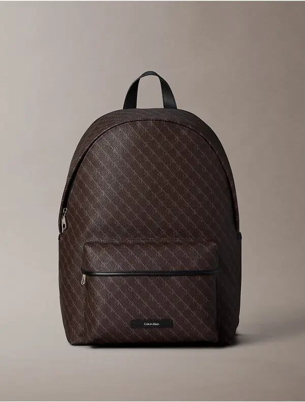 Calvin Klein Textured Monogram Backpack - Mulch/iron