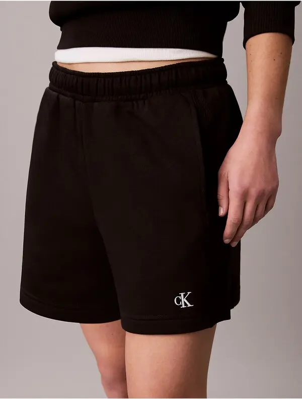 Calvin Klein Monogram Fleece Shorts - Black